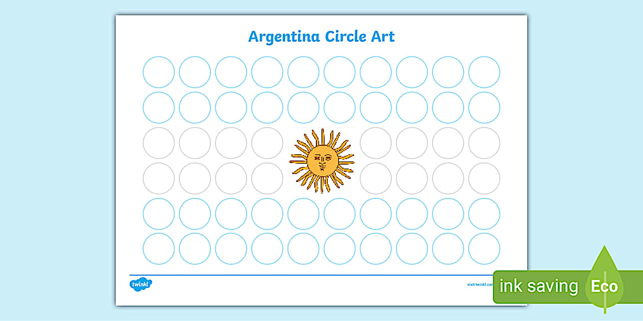 Argentina Flag Circle Art Worksheet | Geography | Twinkl KS1