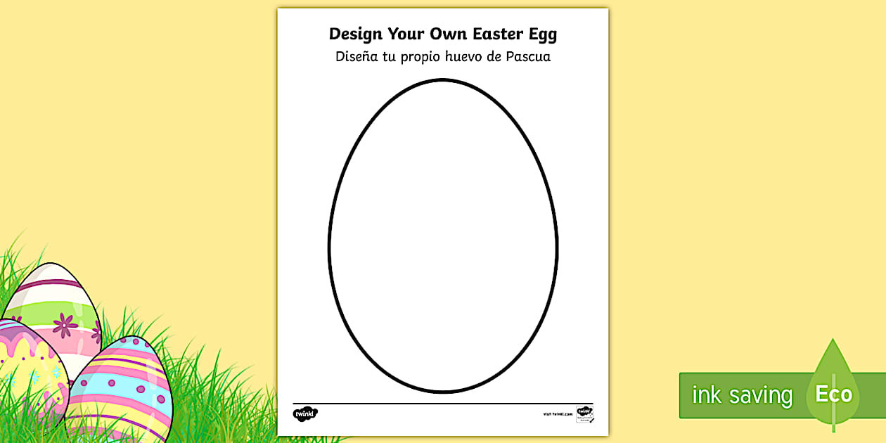 Design an Easter Egg A4 Worksheet English/Spanish - Twinkl