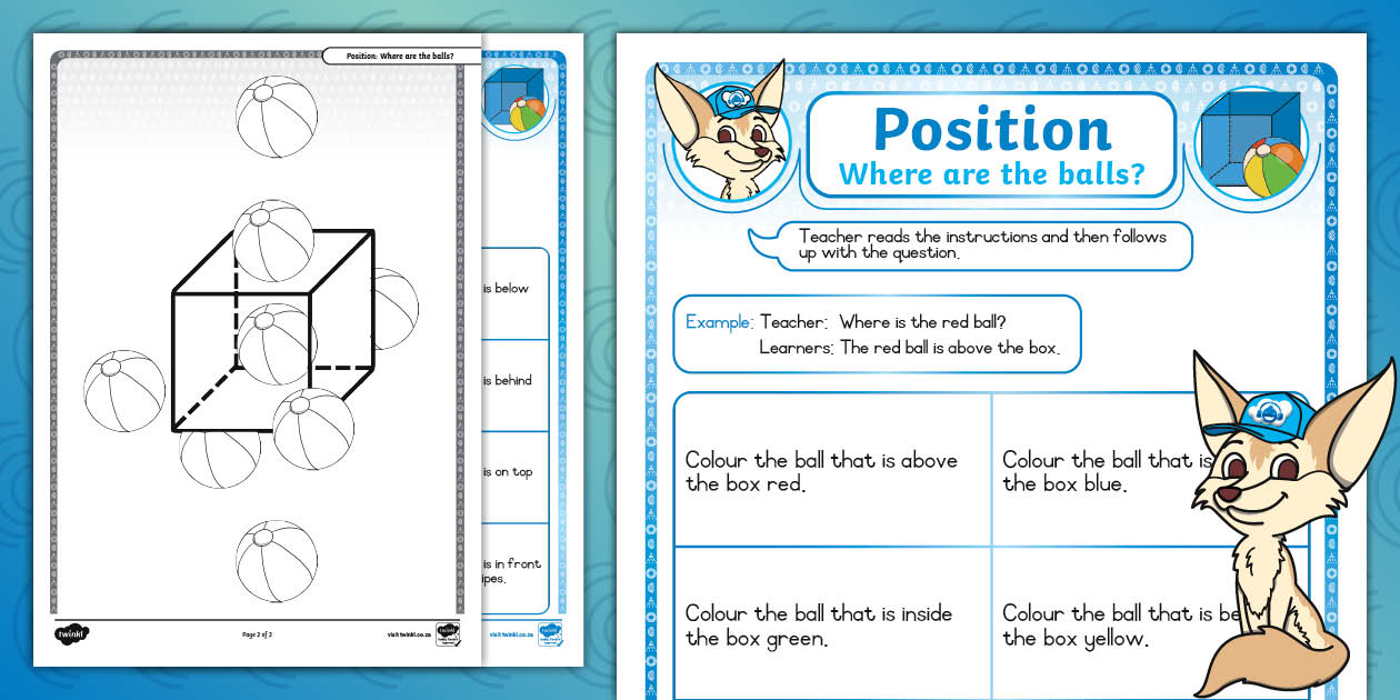 Grade 1 Maths - Position and Orientation - Balls and Boxes