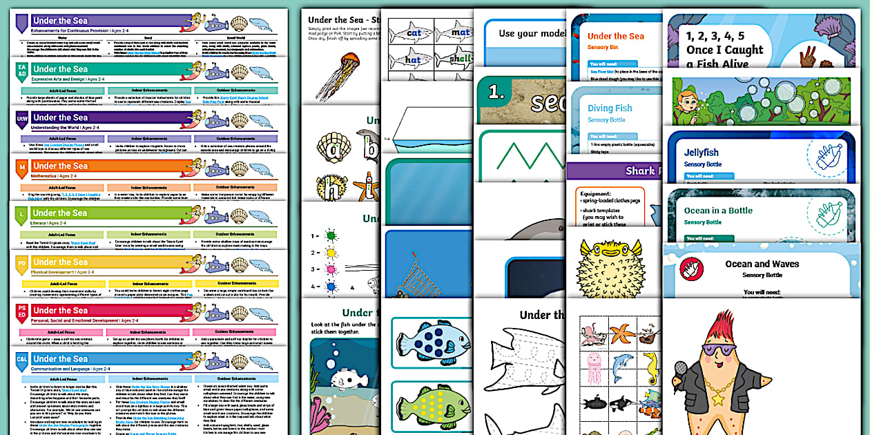 EYFS 2-4 Under the Sea Plan & Continuous Provision Pack