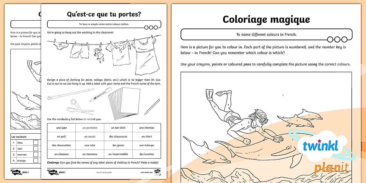 French: All About Me Year 3 Home Learning Tasks - Twinkl