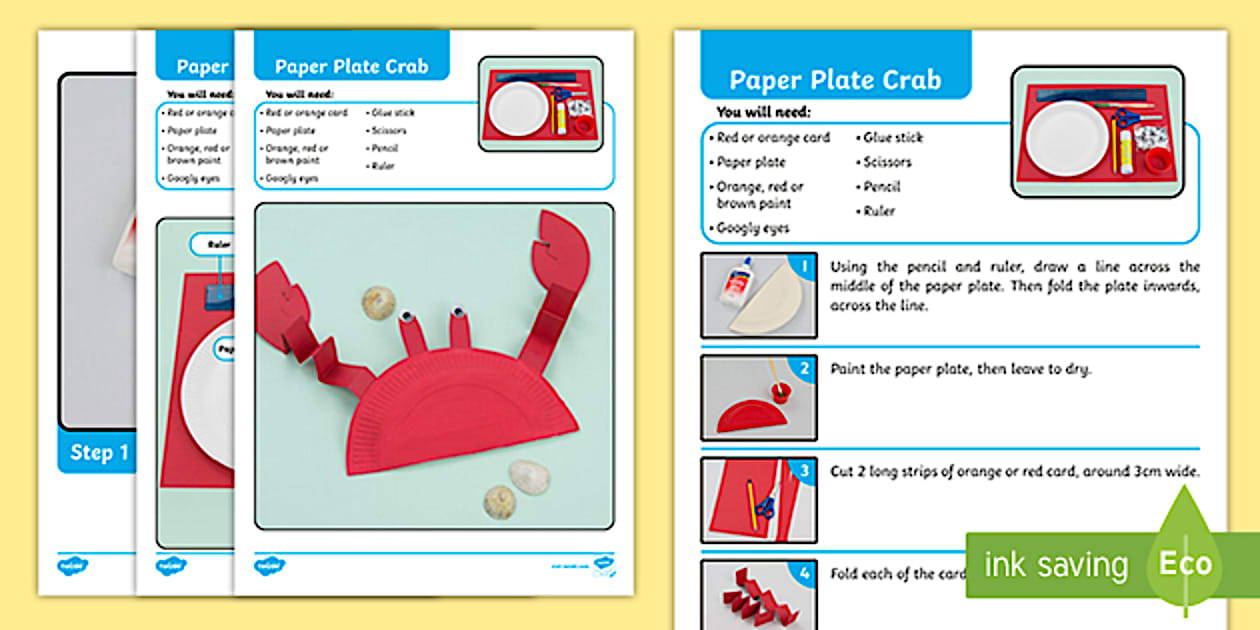 Under the Sea Crafts for Toddlers | Paper Plate Crab | EYFS