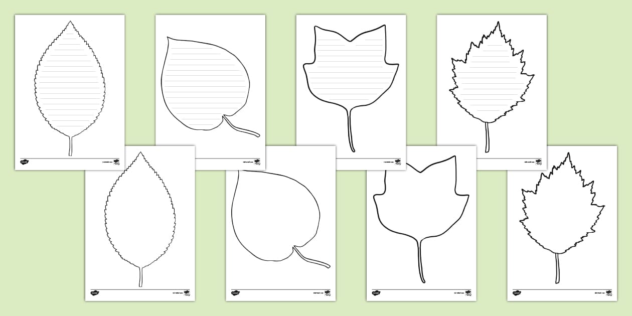 Leaves Writing Template - Twinkl Writing Templates - Twinkl