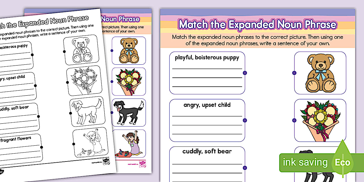 Expanded Noun Phrases Matching Activity (teacher made)