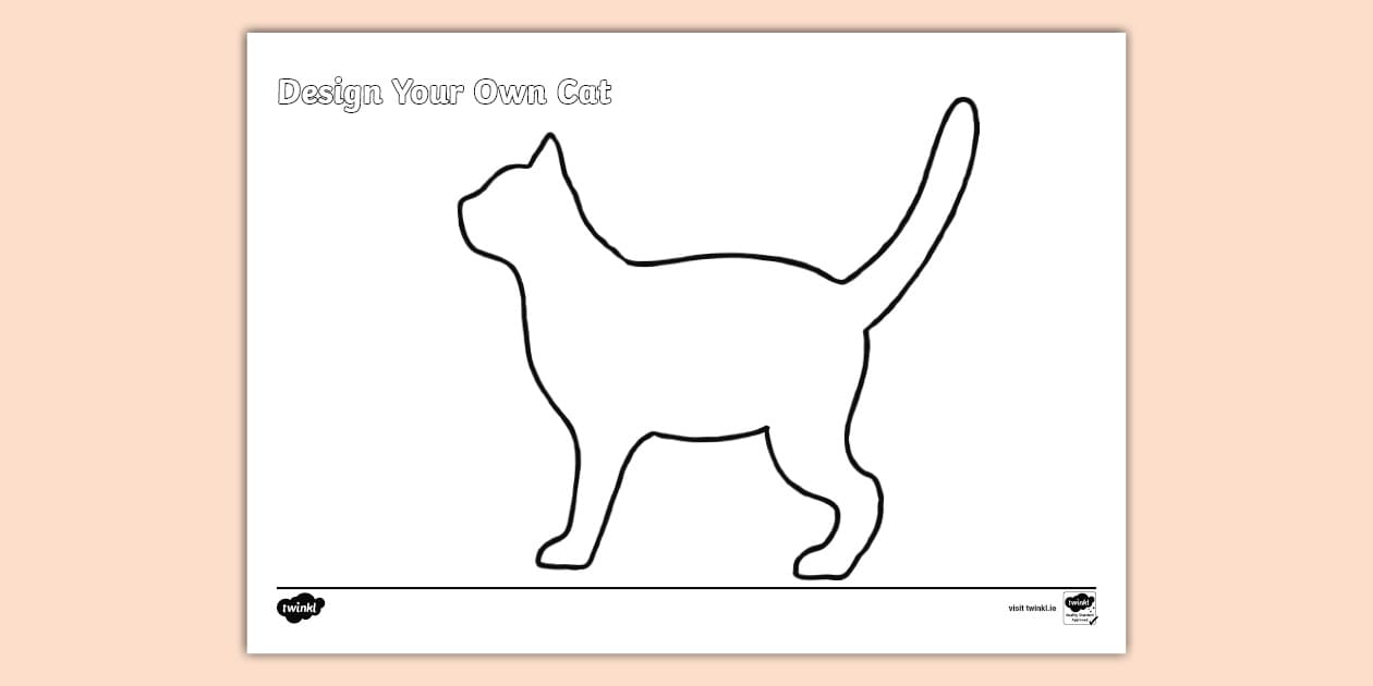 Cat Outline Activity (teacher made) - Twinkl