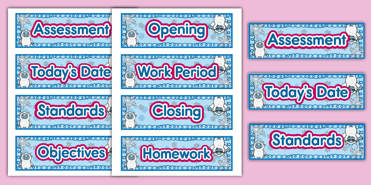 Yeti or Not...The New Year Is Here! Classroom Signs