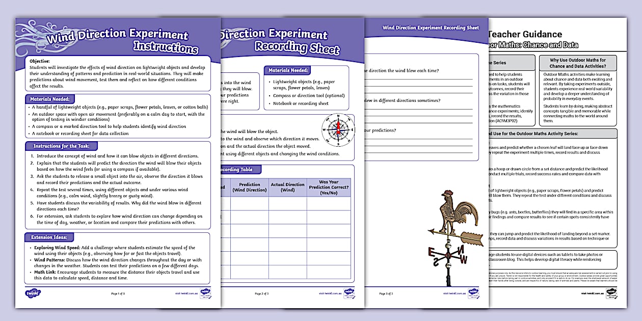 Outdoor Maths: Wind Direction Experiment (Teacher-Made)