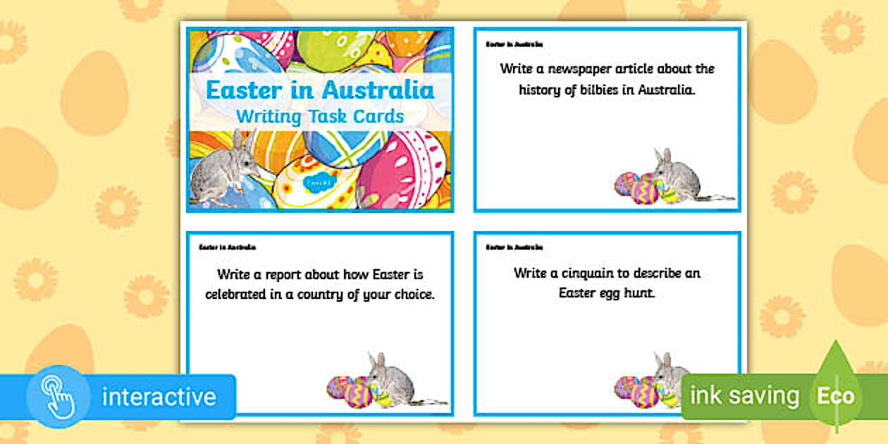 Australian Easter Writing Challenge Cards (Teacher-Made)