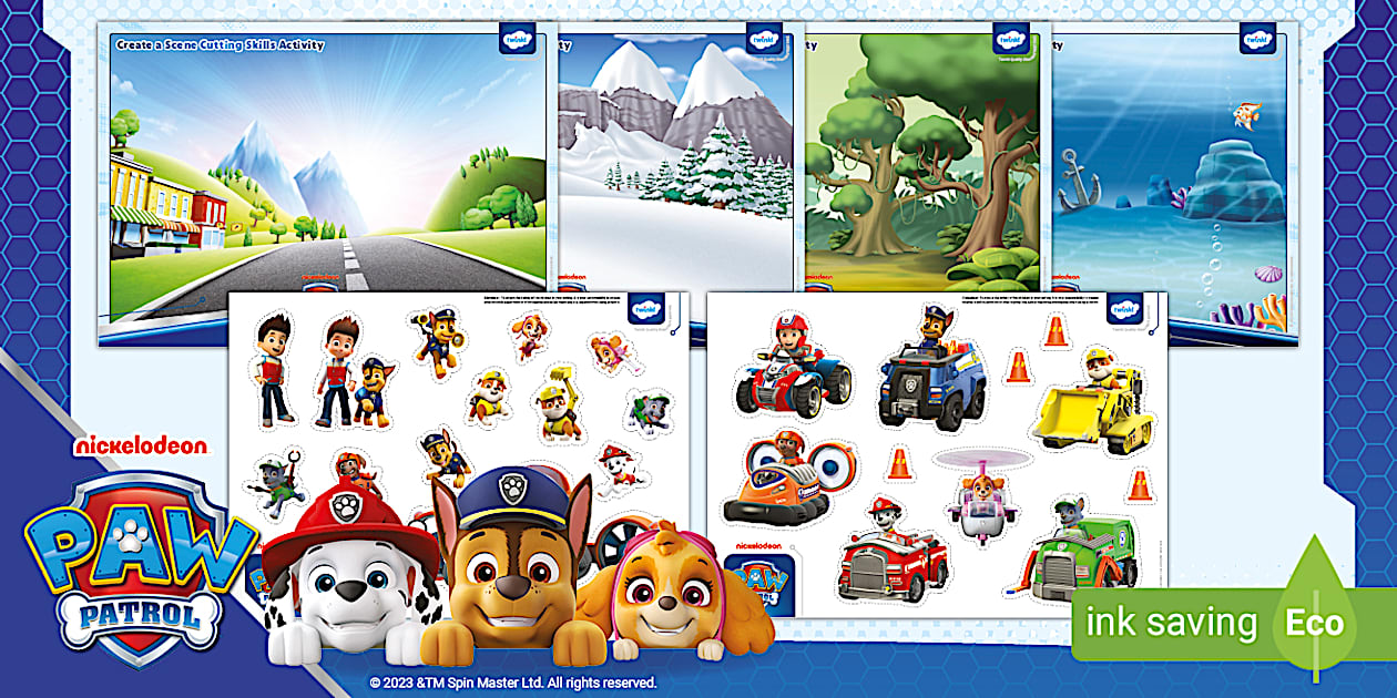 FREE! - PAW Patrol Cutting Activity | Paramount | Twinkl