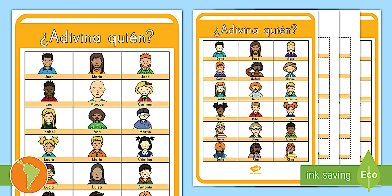 Juego de mesa: ¿Adivina quién? (Teacher-Made) - Twinkl