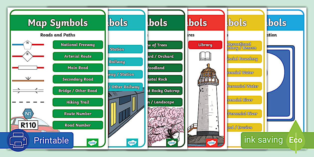Map Skills Symbols - Twinkl South Africa - Twinkl