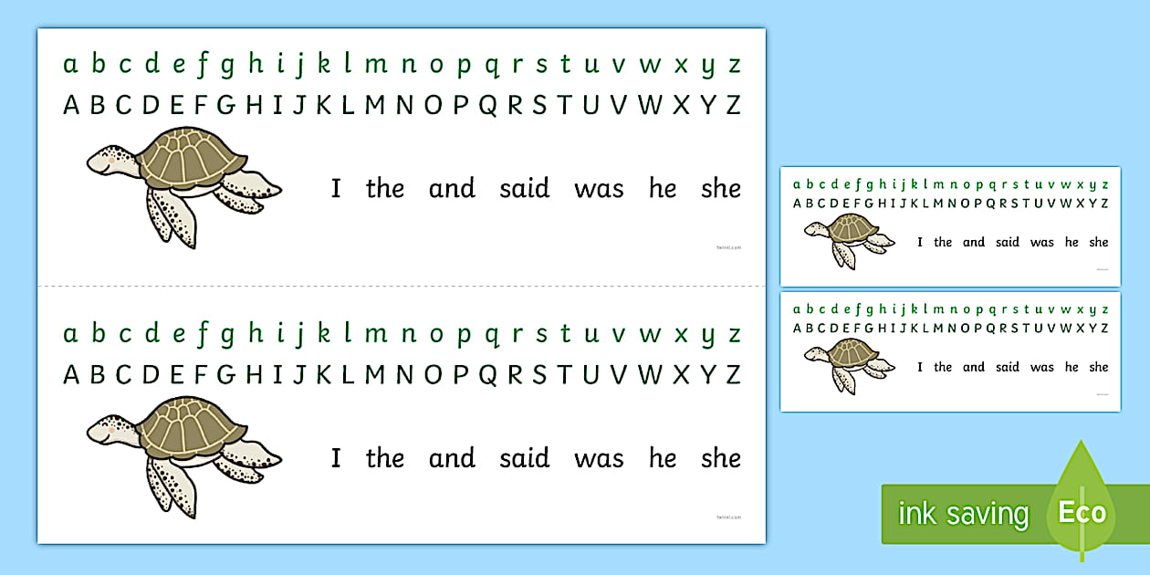 Cursive Turtle Themed Alphabet Strips (teacher made)