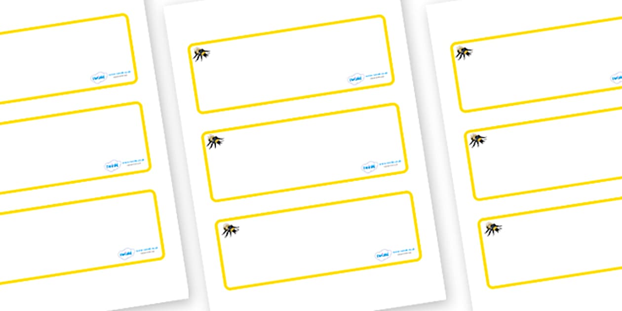 Bee Themed Editable Drawer-Peg-Name Labels (Blank) - Twinkl
