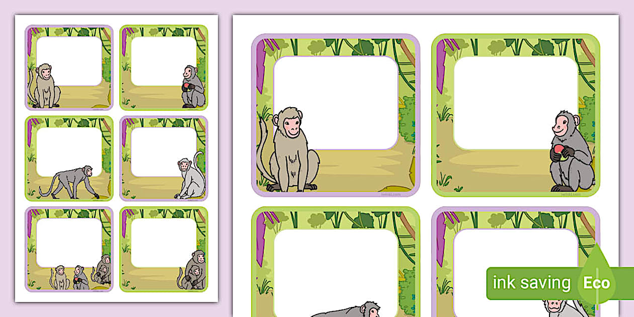 Monkey-Themed Peg Labels - Classroom Organisation - Twinkl