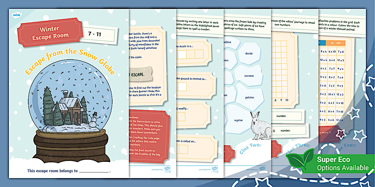 Winter Escape Room (Ages 7 - 9) (teacher made) - Twinkl