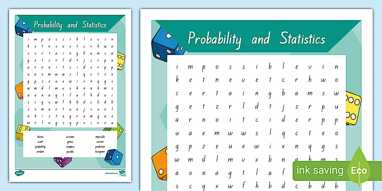 Probability and Statistics Word Search | Twinkl - Twinkl