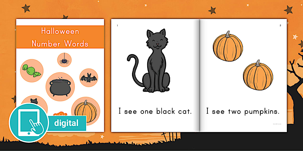 Halloween Number Words Early Emergent Reader eBook | Twinkl