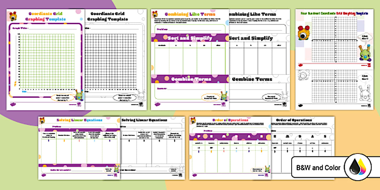 Sixth Grade Math Graphic Organizer Pack (teacher made)