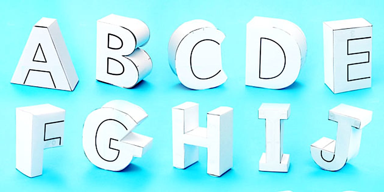 3D Display Letters Paper Models (teacher made) - Twinkl