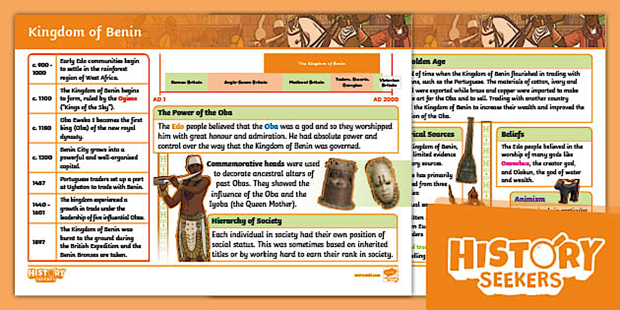 History Seekers: UKS2: The Kingdom of Benin Knowledge Organiser