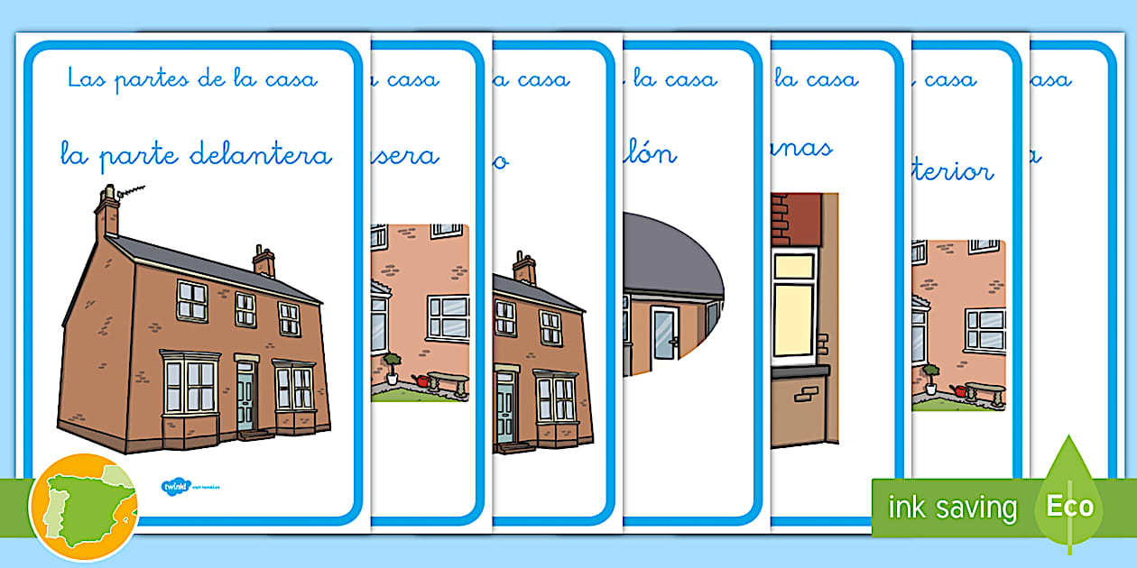 Posters: Las partes de la casa (teacher made) - Twinkl