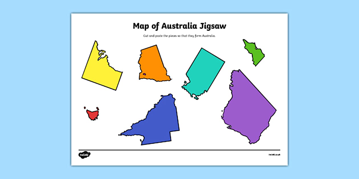 Australia Map Jigsaw Puzzle Printable | Teacher Made