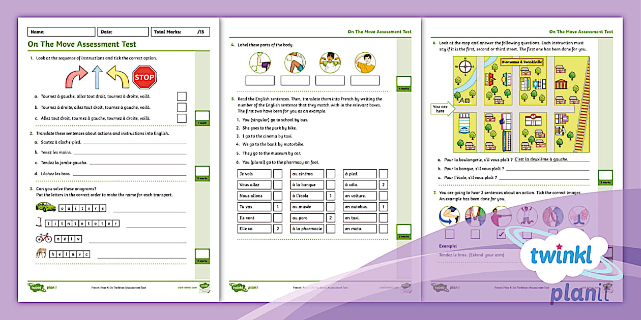 👉 French: On The Move: Year 4 Assessment Test