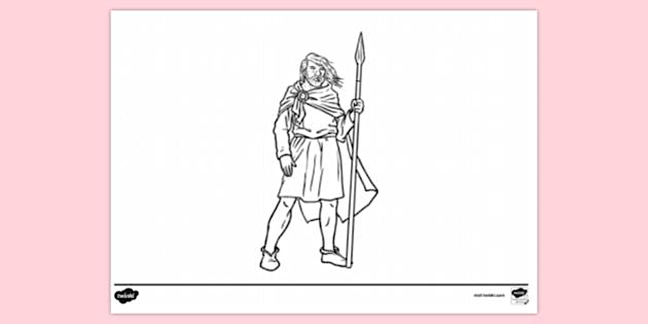 Warrior Colouring Sheet | Colouring Sheets (Teacher-Made)