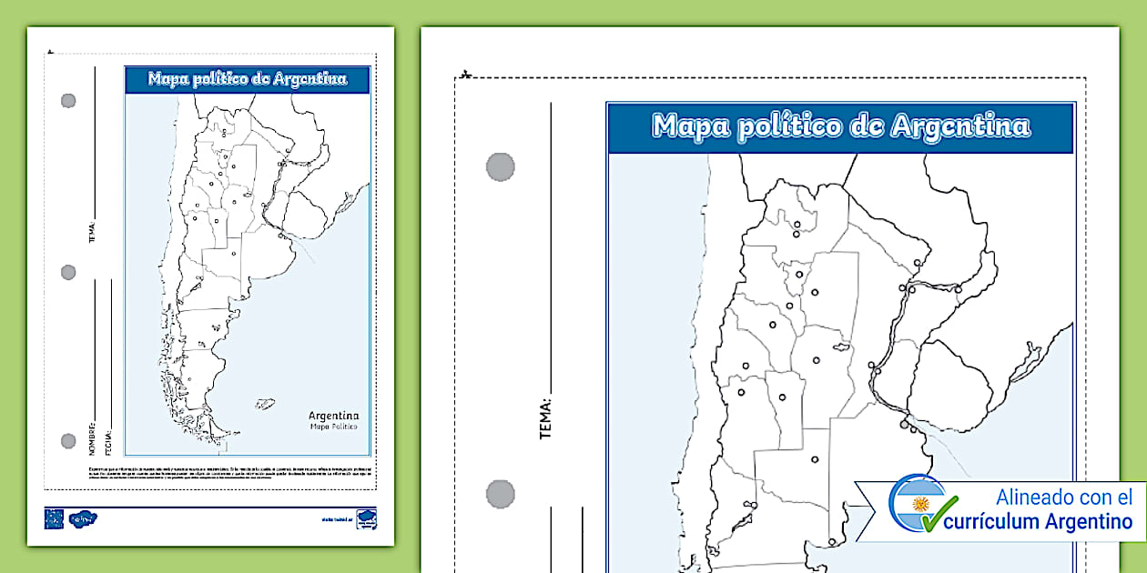 Mapa político de Argentina para imprimir (teacher made)