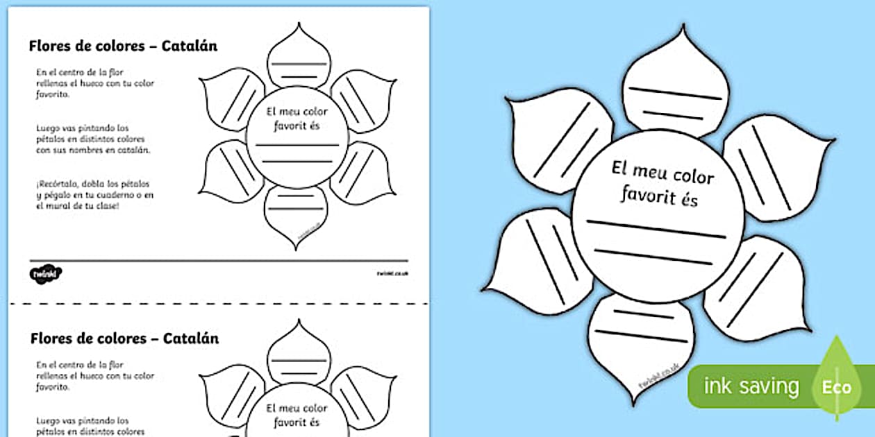 Fitxa d'activitat: Flors de colors - Català (teacher made)