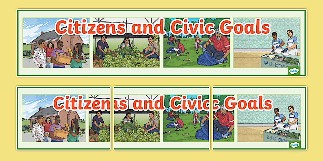 Citizens and Civic Goals Display Banner (Teacher-Made)