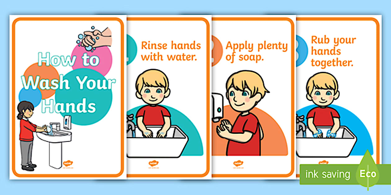 Editable How to Wash Your Hands Display Posters - Twinkl