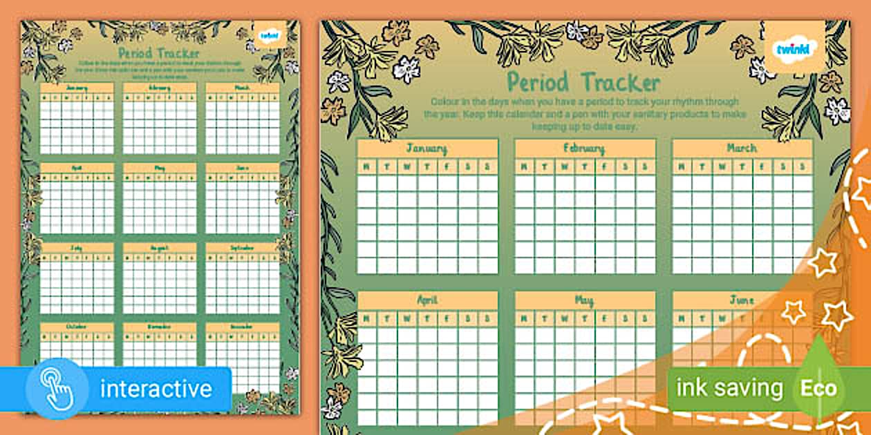 Floral Period Tracker (teacher made) - Twinkl