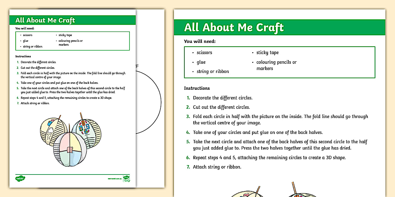 All About Me Craft (Teacher-Made) - Twinkl