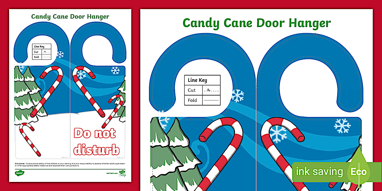 Candy Cane Door Hanger (teacher made) - Twinkl