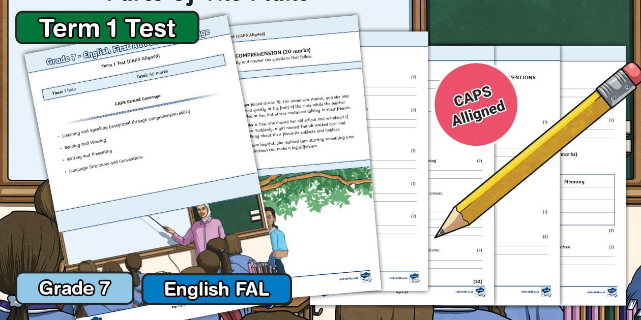 Grade 7 English FAL Term 1 Test (CAPS Aligned)