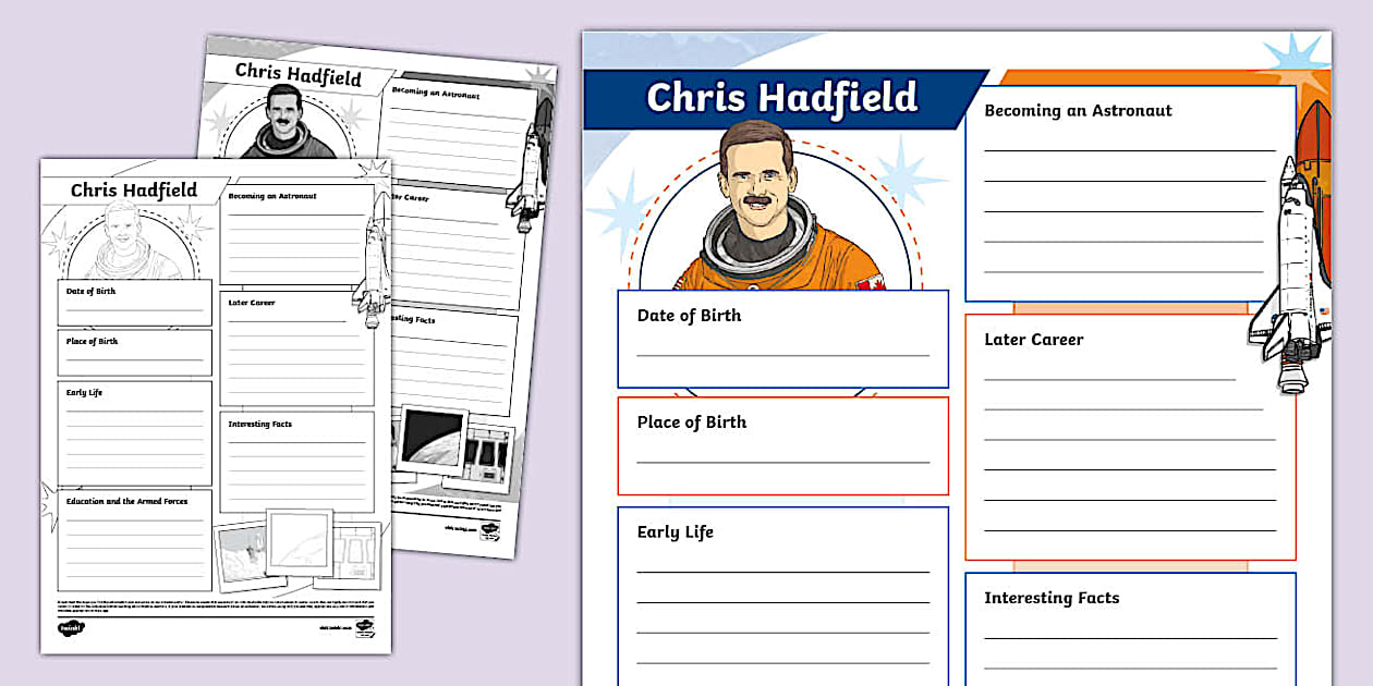 Chris Hadfield Fact File Template (teacher made) - Twinkl