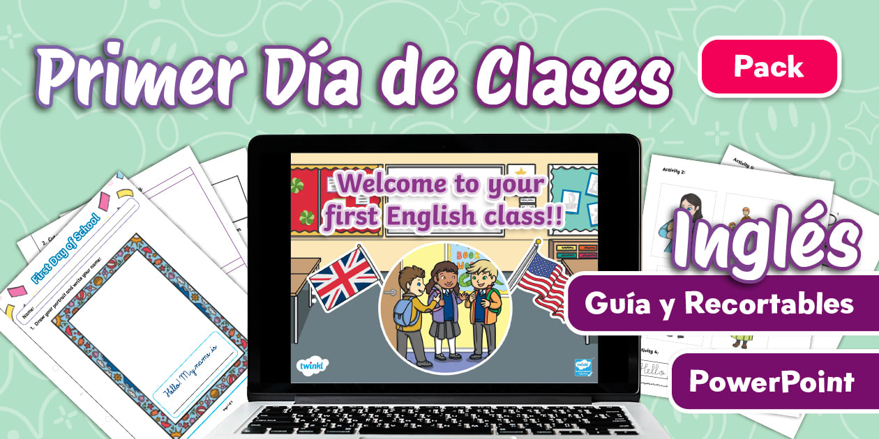 Pack | Primer Día de Clases | Inglés | 1° Básico