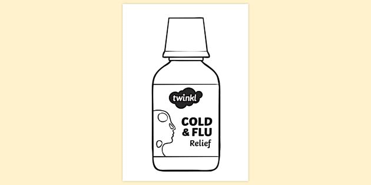 Cold Medicine Colouring Sheet Colouring Sheet | Colouring Sheets