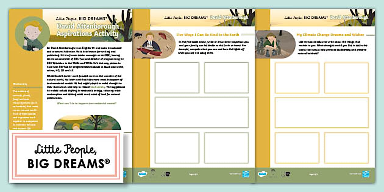FREE! - David Attenborough Aspirations Activity | Twinkl