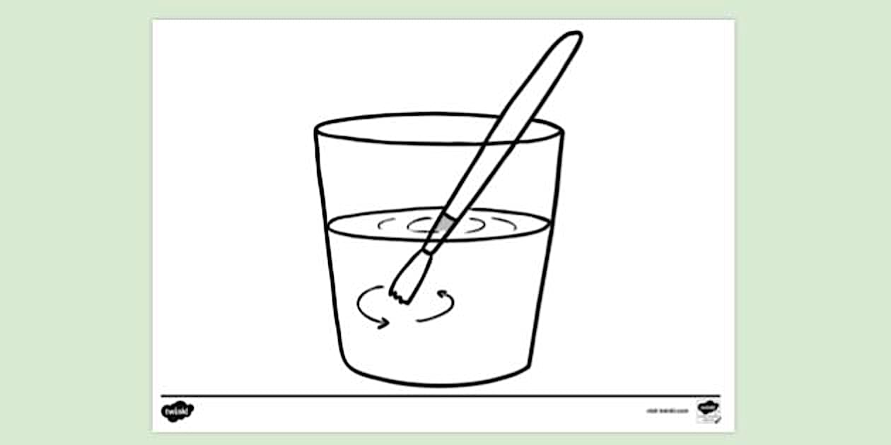 Swish Paintbrush with Water Colouring Sheet (teacher made)