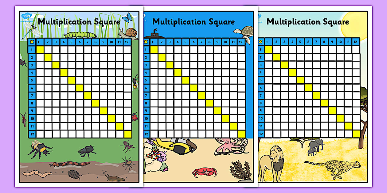 Multiplication Times Tables 1-12 Grid - Easy to Download