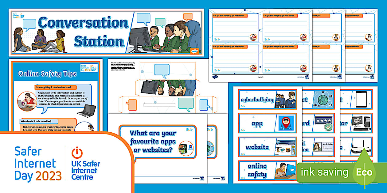 FREE! - Safer Internet Day: Conversation Station Display Pack KS2
