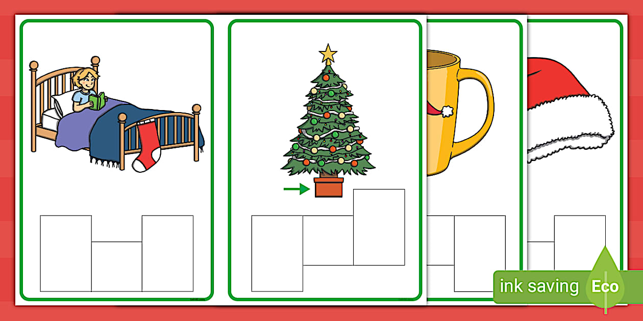 Christmas CVC Words Letter Shape Activity (Teacher-Made)