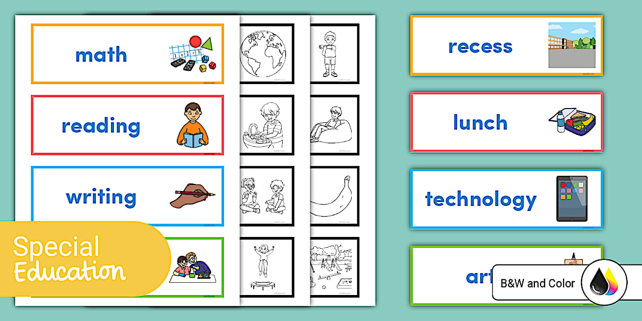 Visual Schedule Cards for Special Education (teacher made)