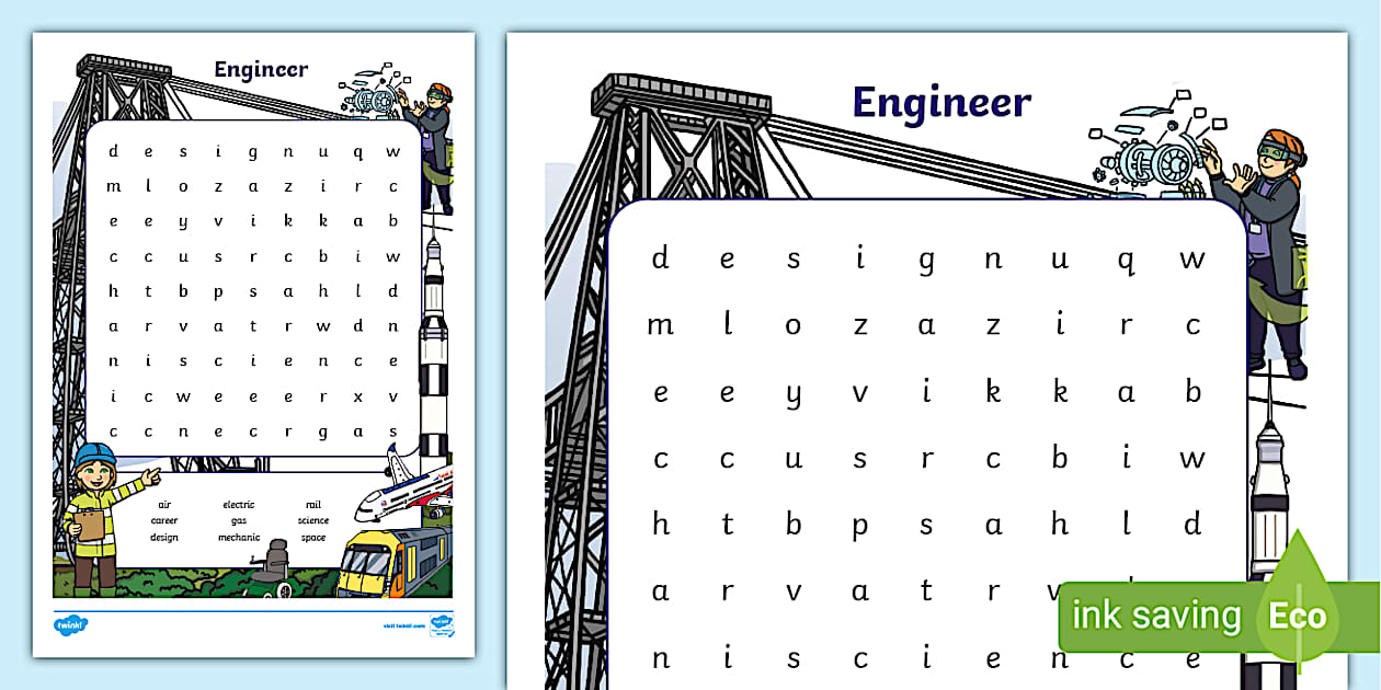 Engineer Word Search (teacher made) - Twinkl