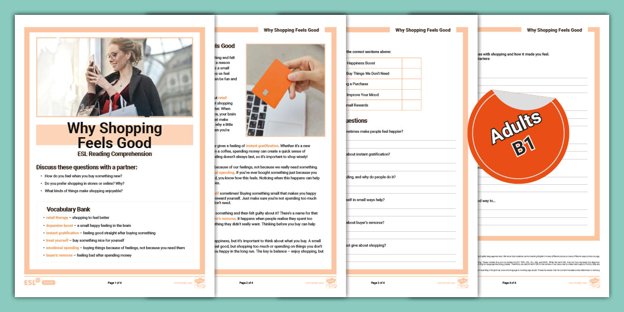 Why Shopping Feels Good (teacher made) - Twinkl