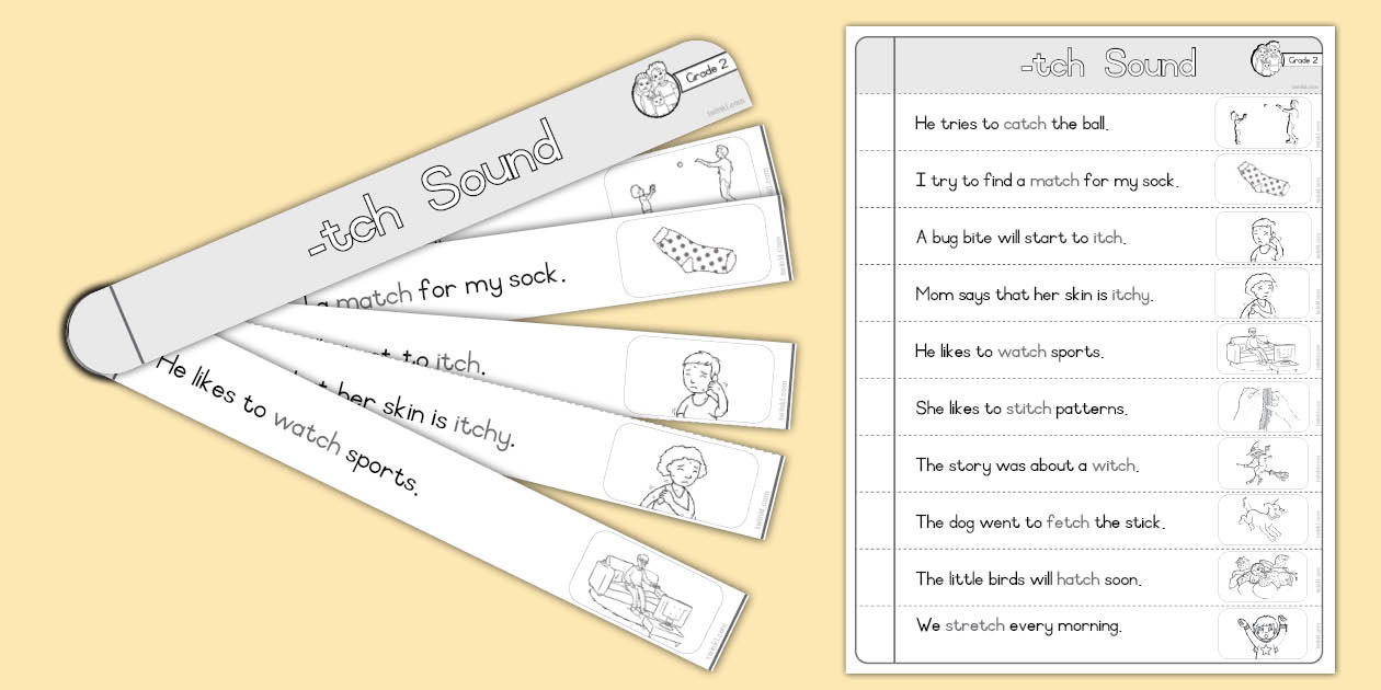Grade 2 Phonics Reading Strips -tch (teacher made) - Twinkl