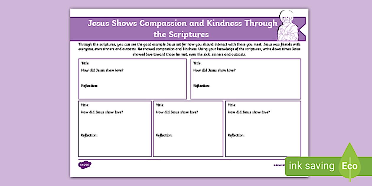 How Does Jesus Show Love Scriptures Research Activity