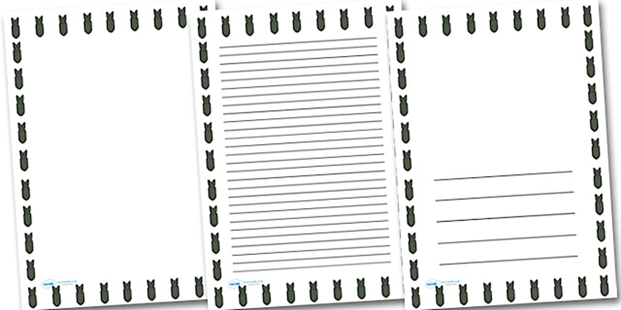 Editable Bomb Portrait Page Borders - Twinkl